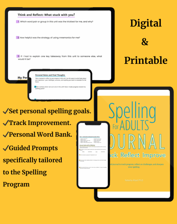 Supplementary Spelling Practice Program for Adults - Natasha Scripts