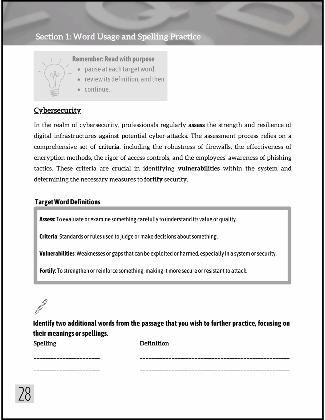 Spelling High School Workbook Grades 9-10: Vocabulary and Writing ...